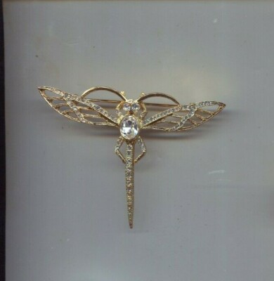 KENNETH LANE CLEAR DRAGONFLY BROOCH PIN | eBay