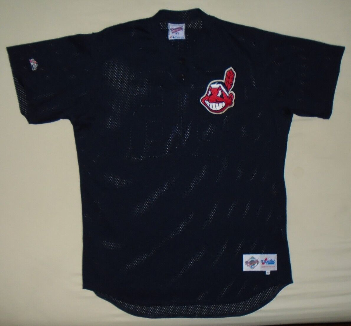Vtg 1996 CLEVELAND INDIANS Baseball GAME USED Spring Training JERSEY G ...