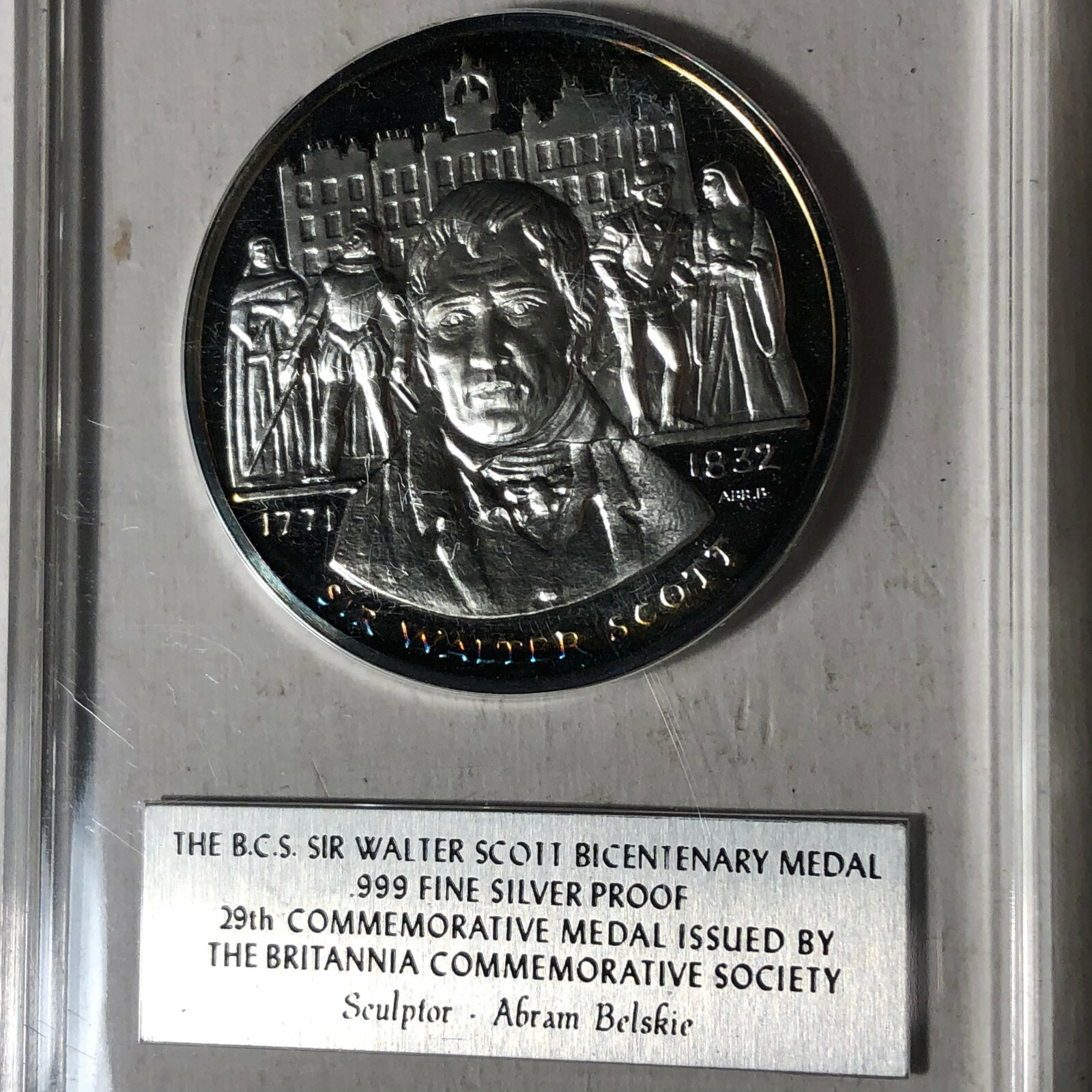 Britannia Commemorative Society 29th Sir Walter Scott .999 Silver Proof ...