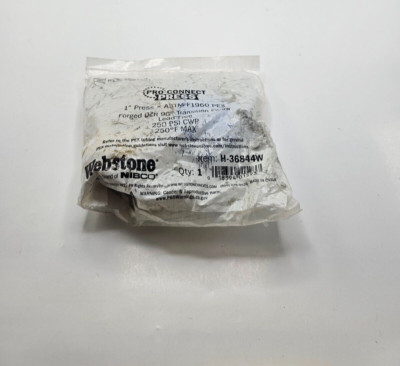 Webstone H-36844W 1” Press X ASTM F1960 Pex Forged DZR 90 Deg ...