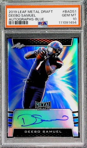 2019 Leaf Metal Draft Autograph Blue #BA-DS1 Deebo Samuel Auto S35 PSA ...