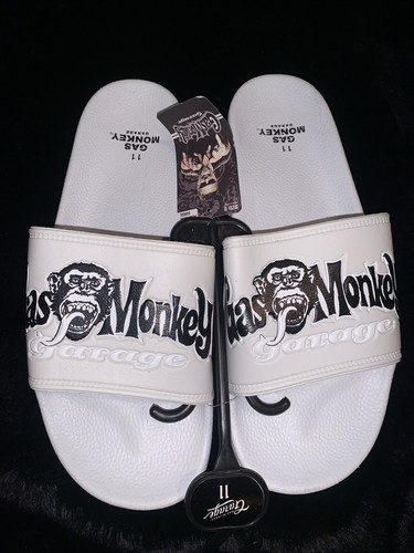 Gas Monkey Garage Slides Sandals Men's Size 11 White | eBay