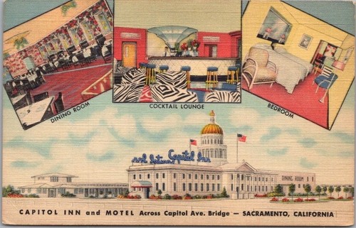 SACRAMENTO, California Postcard "CAPITOL INN and MOTEL" Capitol View ...