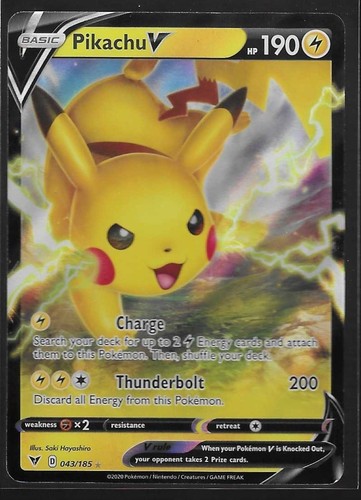 Pokémon TCG Pikachu V 043/185 Vivid Voltage Ultra Rare Holo Near Mint ...