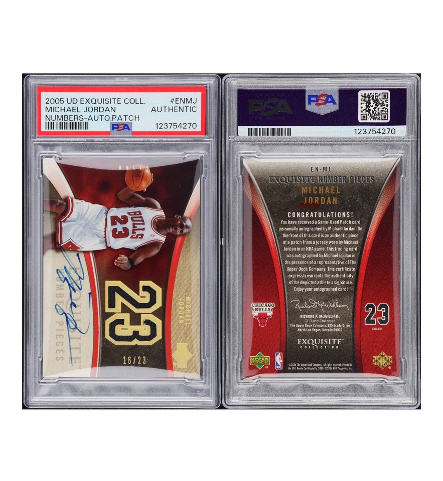 Michael Jordan 2005-06 UD Exquisite Collection Numbers Patch Autograph ...