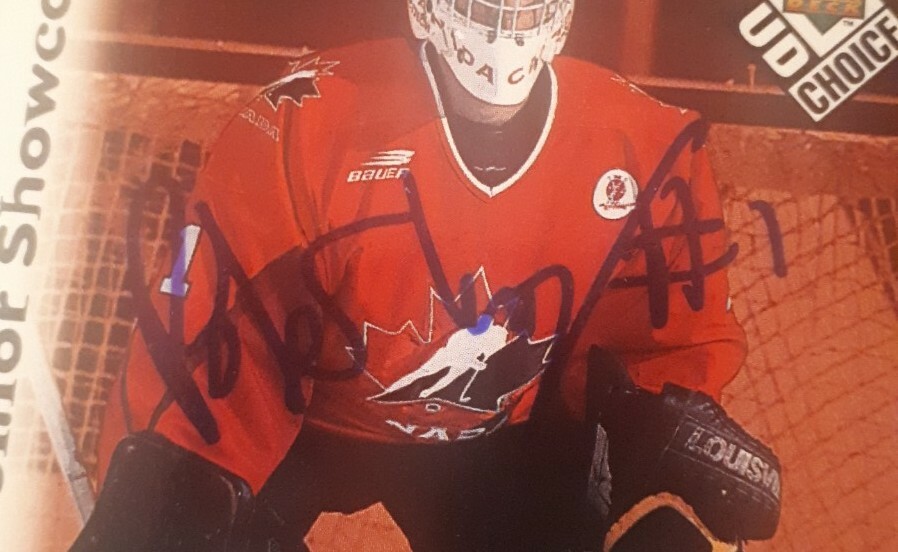 Roberto Luongo Signed Upper Deck Choice World Junior Card With Full ...