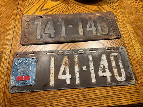 Great Pair 1920 Colorado License Plates-With Tab | eBay