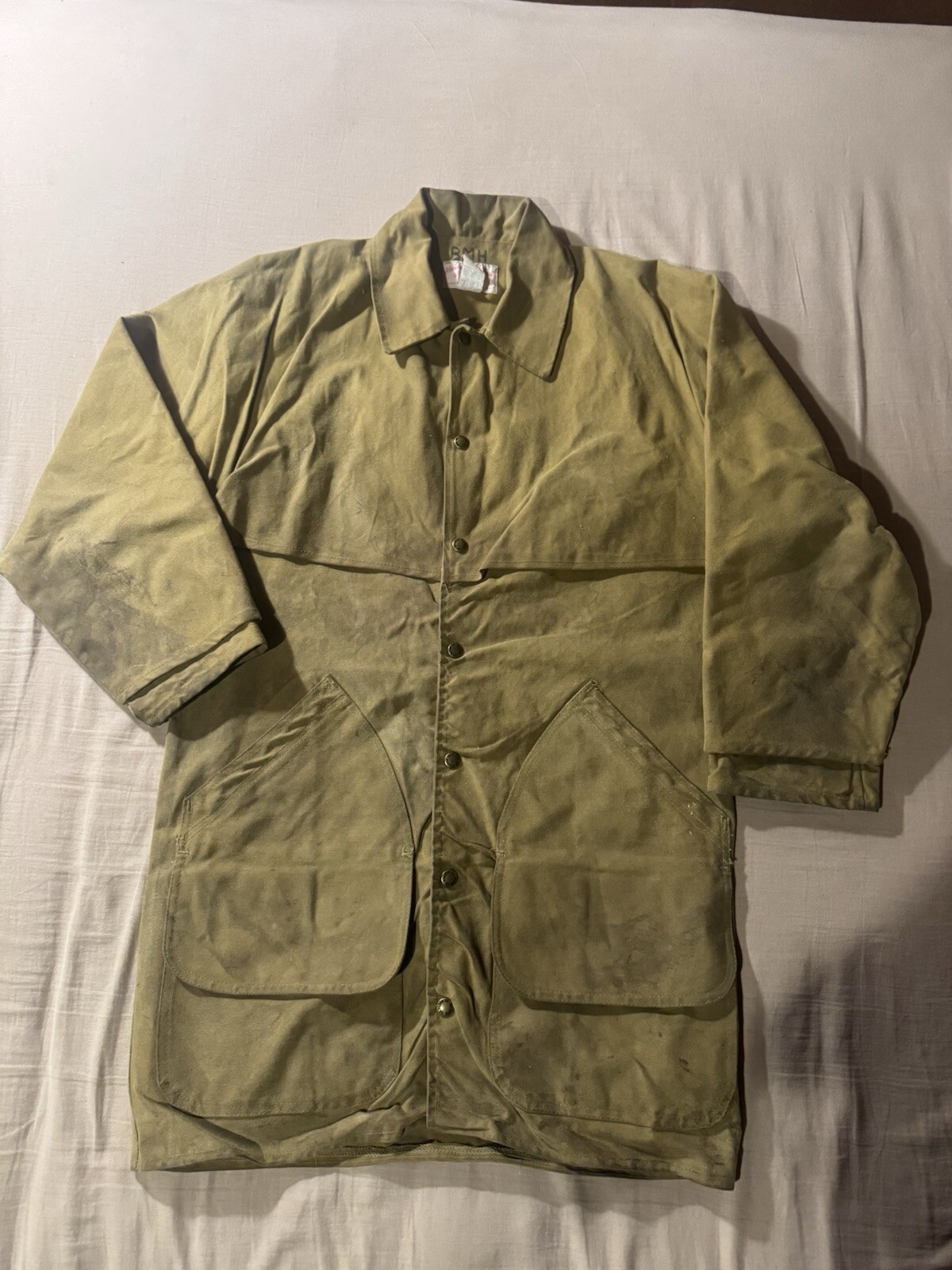 CC Filson Oil Tin Cloth Waxed Cotton Hunting Jacket M… - Gem