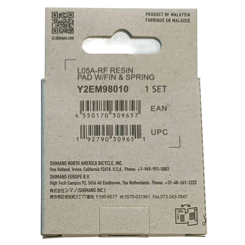 2 Pairs Shimano L05A-RF Cycling Disc Brake Pads Front & Rear fit Dura ...