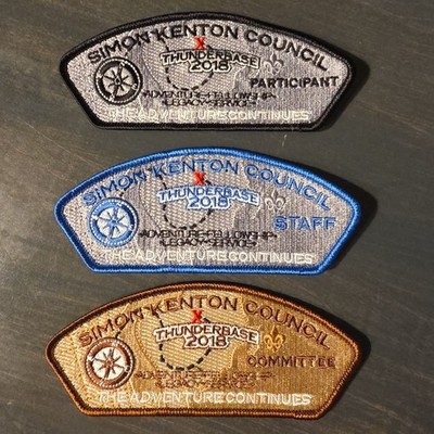Simon Kenton Council Shoulder Patch CSP Thunder base 2018 Camporee ...