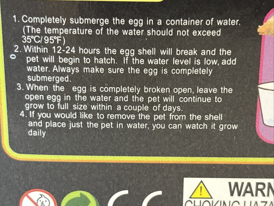 Growing Pet Hatch’Em Magic Hatching Dinosaur Egg Kids’ Toy New in Box ...