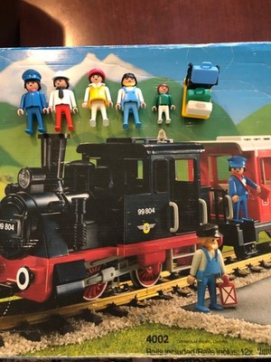 Vintage 1988 PLAYMOBIL 4002 Passenger Set Track & Trains Original Box ...