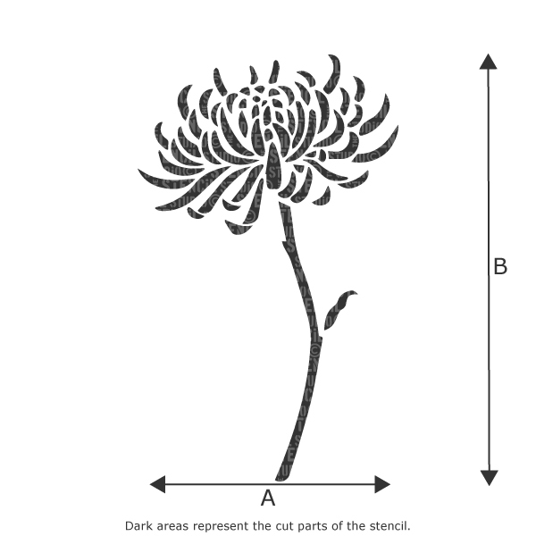 Quill Chrysanthemum Flower Stencil, reusable wall stencils for home ...