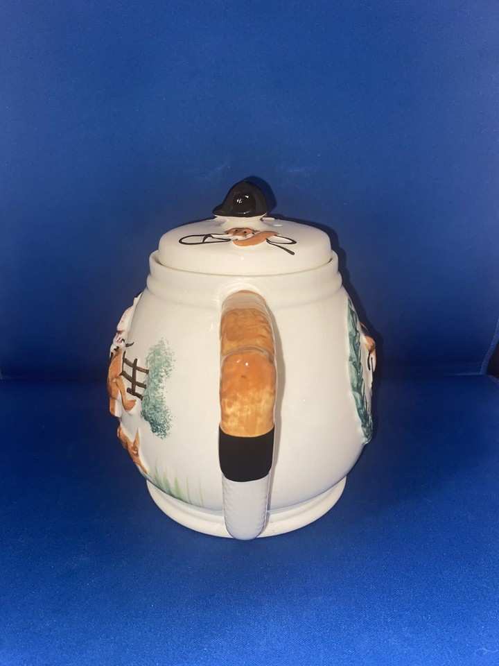 VINTAGE PORTLAND POTTERY FOX HUNTING TEAPOT ENGLAND Collectable ...