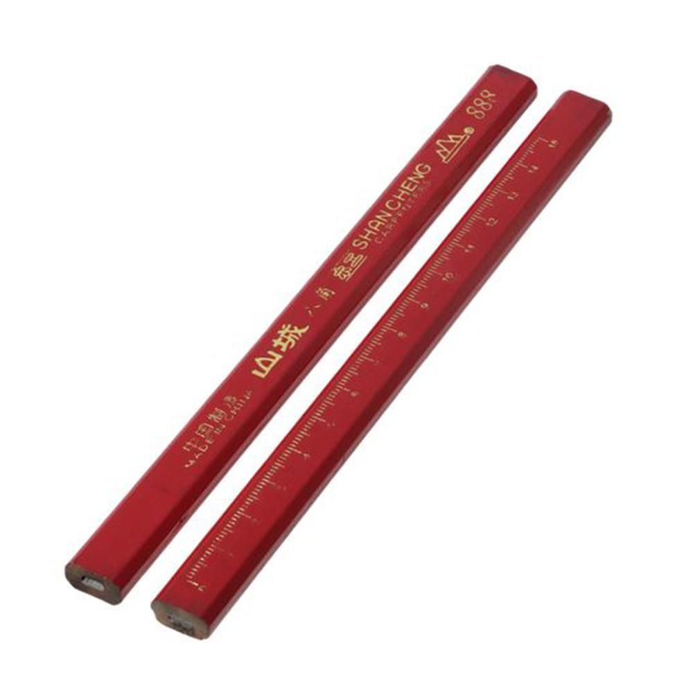 10pcs Red Carpenter Pencils Wooden Woodworking Marking Tool Carpentry ...