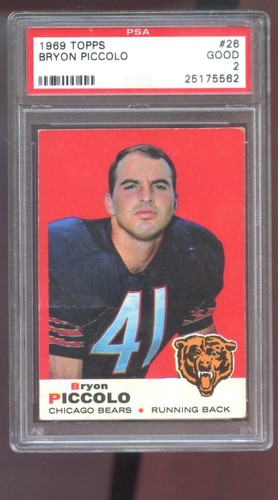 1969 Topps #26 Brain Piccolo ROOKIE RC PSA 2 Graded Football Card ...
