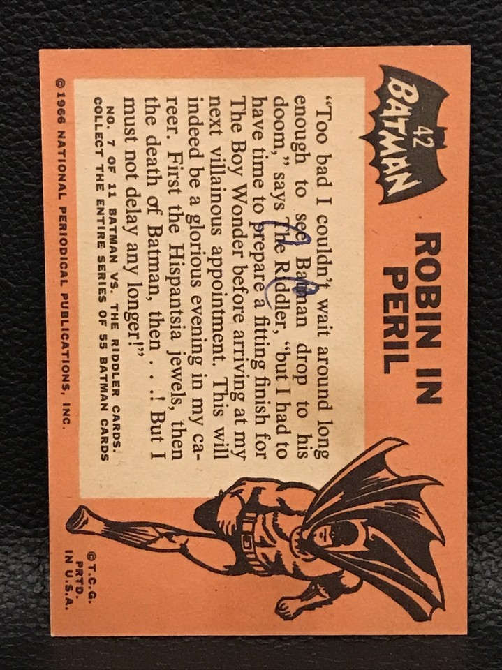 1966 Batman Black Bat Set Break #42 Robin In Peril NM-MT (MK) *MKCards ...