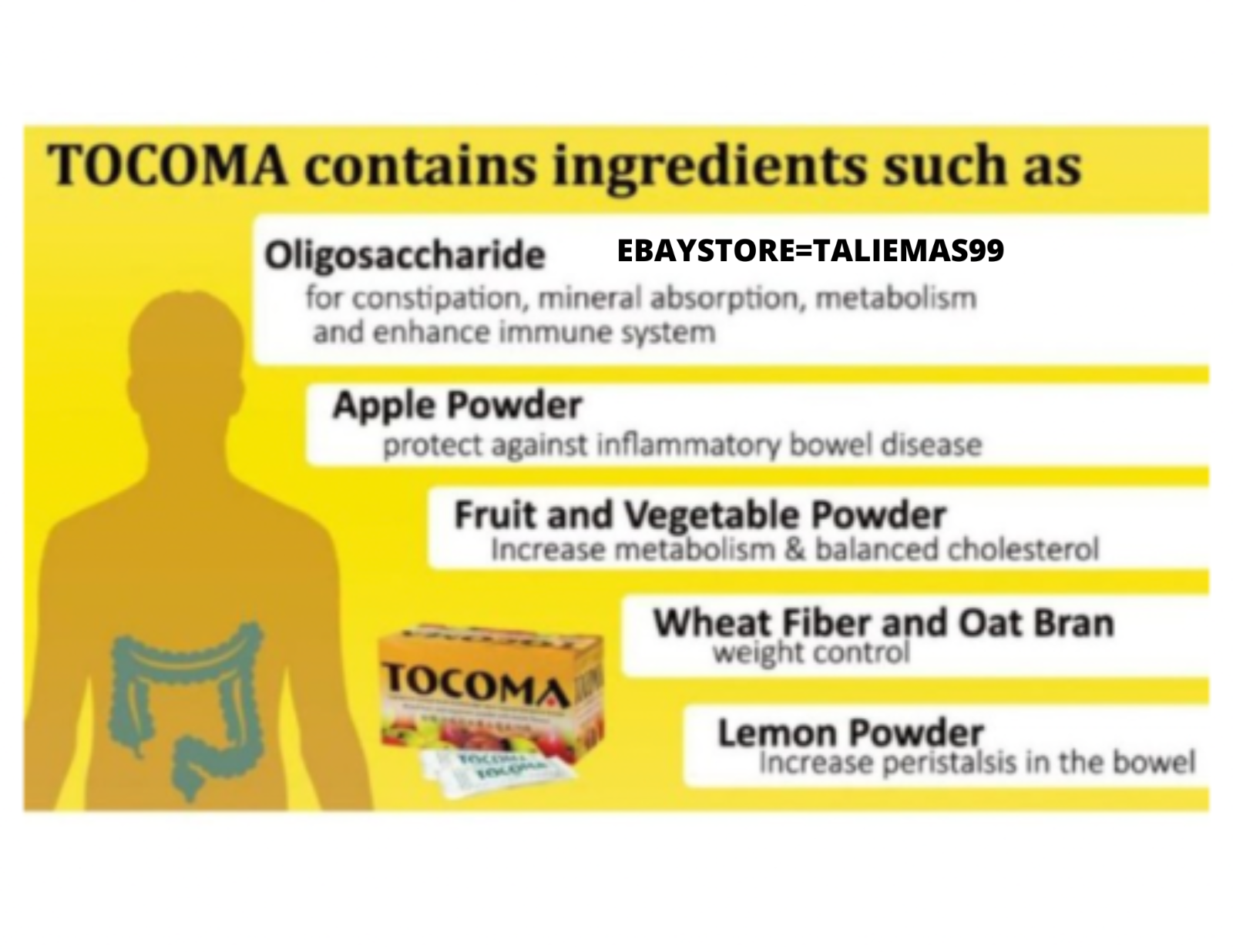 3 Boxes Tocoma Fruits & Vege Powder (7s) Detox Colon Cleansing For ...