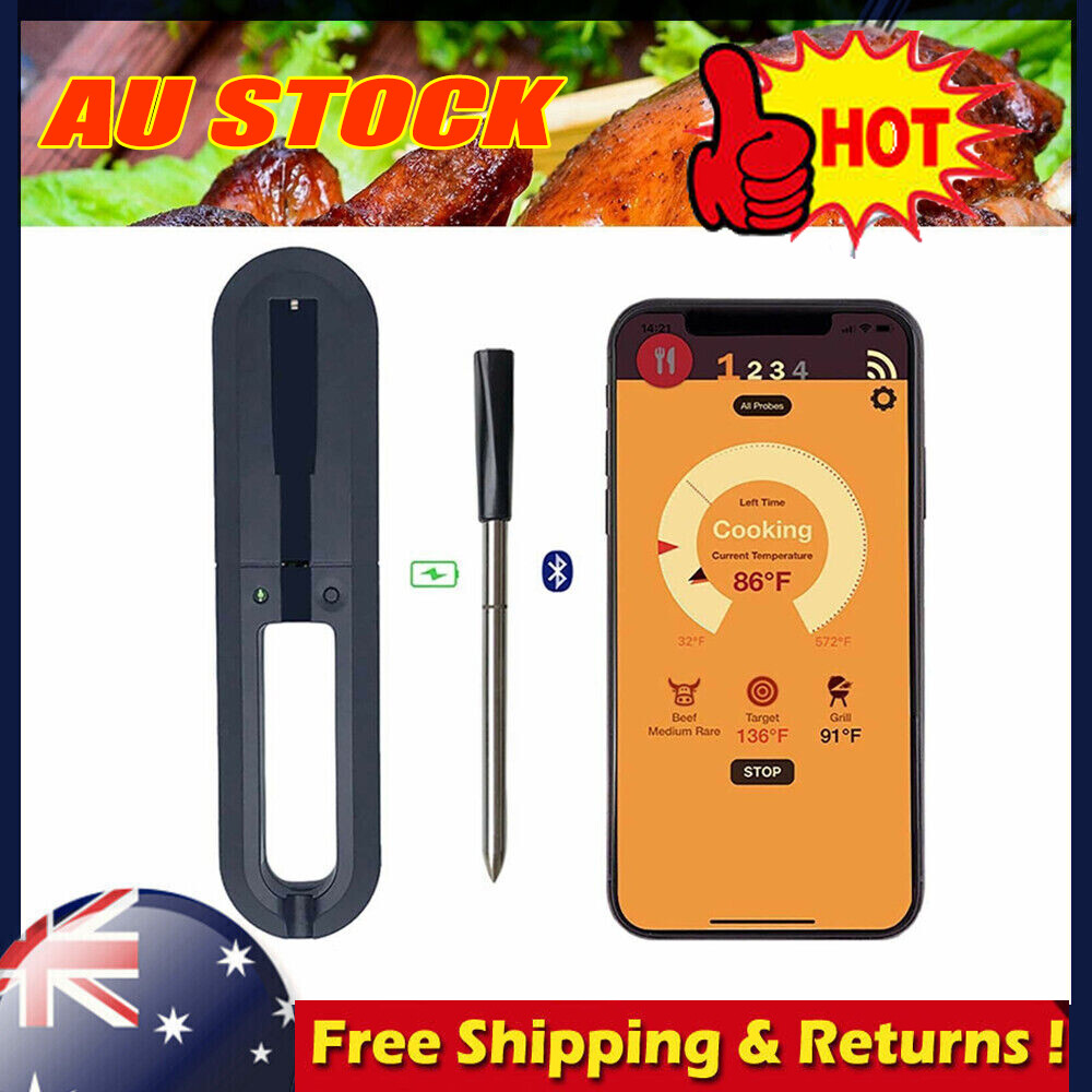 Food Meat Steak Thermometer Dual Sensors Wireless BBQ Oven Grill ...