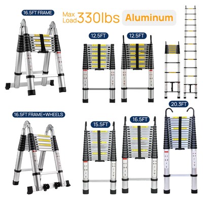 14FT-20FT Tall Telescoping Ladder Extension Collapsible Ladders ...