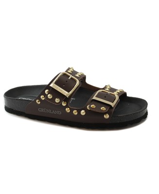 GRUNLAND SARA CB2600 testa di moro ciabatte donna anatomiche fibbie ...