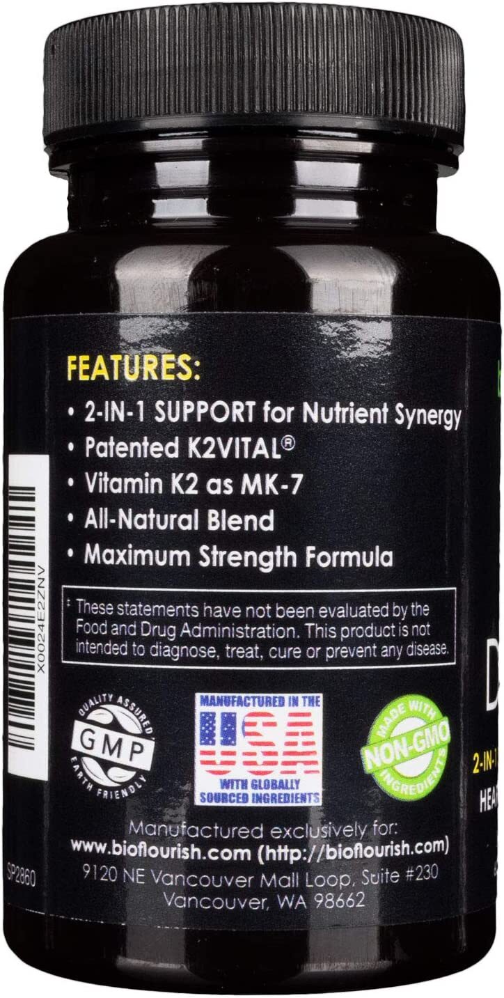 Vitamin K2 MK7 with D3 Supplement - Premium Vitamin D & K Complex ...
