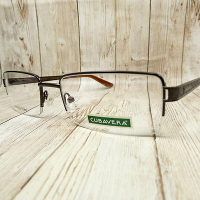 Cubavera Dark Brown Metal Half Rim Eyeglasses FRAMES - CV 150-1 55-19 ...