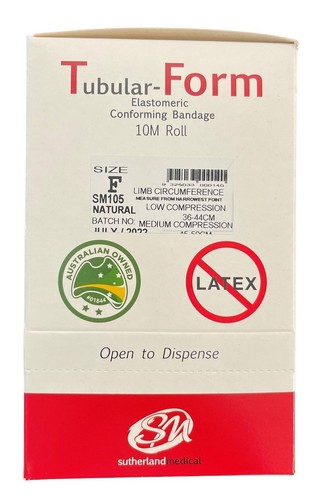 Tubular Form Compression Bandage Size F 10cm Wide Large Legs Natural ...