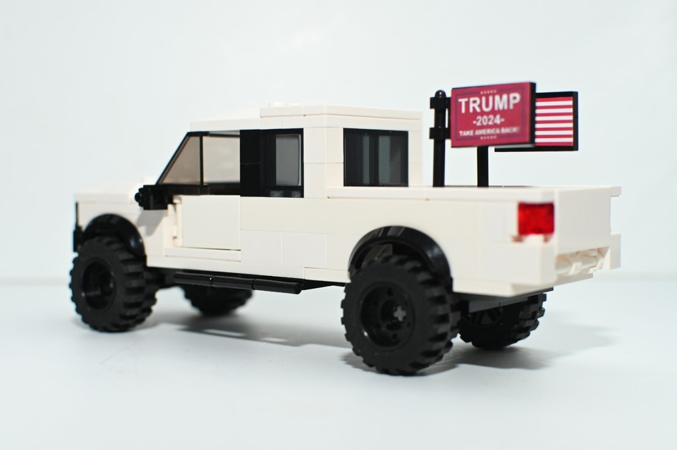 MAGA Pickup Truck White F-150 Custom Model compatible Built with LEGO ...