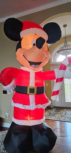 Gemmy 10.5' Airblown Disney Mickey Mouse Santa Suit with Candy Cane ...