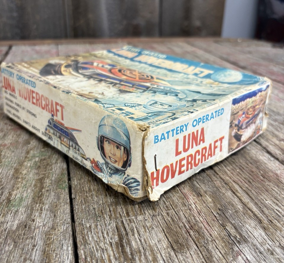 UBER Rare Vintage Battery Operated TPS Japan “Luna Hovercraft” Tin Toy ...