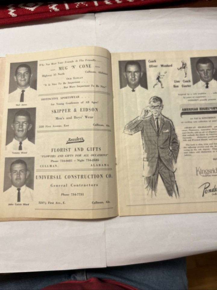 Cullman High School 1962 Football Program Cullman Alabama | eBay