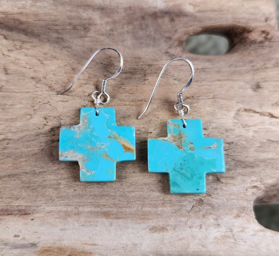 Peyote Bird Designs Sundance Catalog Turquoise Sterling Cross Earrings ...