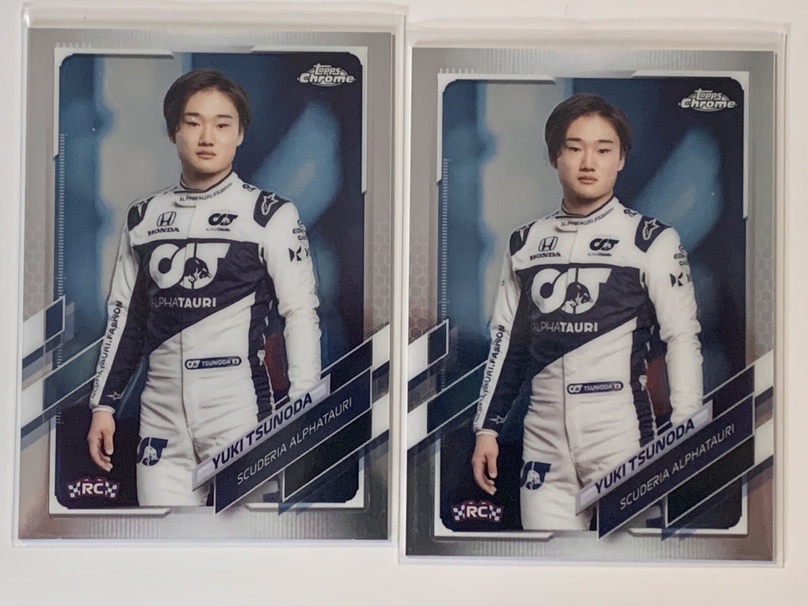 (2x) 2021 Topps Chrome Formula 1 F1 YUKI TSUNODA Rookie Card RC #14 ...
