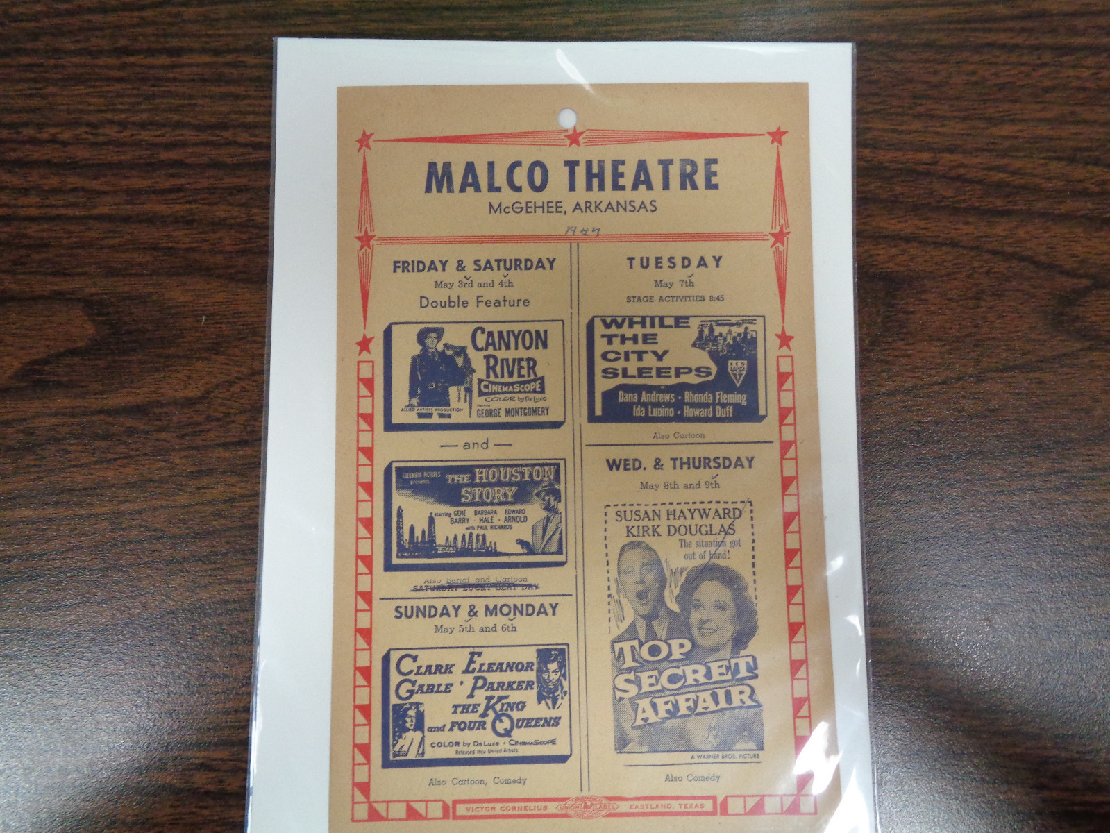 MALCO THEATRE VINTAGE MOVIE AD MCGHEE ARKANSAS CANYON RIVER/WHILE THE ...