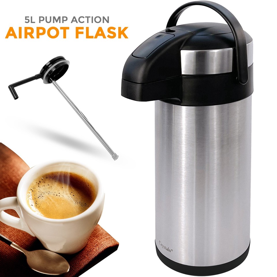 5L Air Pot Tea Flask Vacuum Flask Coffee S/S Insulated Safety Lock ...