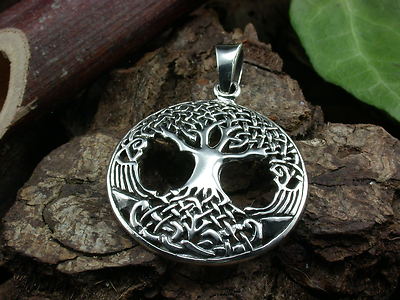 925 Silber großer Lebensbaum Yggdrasil Weltenbaum Weltenesche Anhänger ...