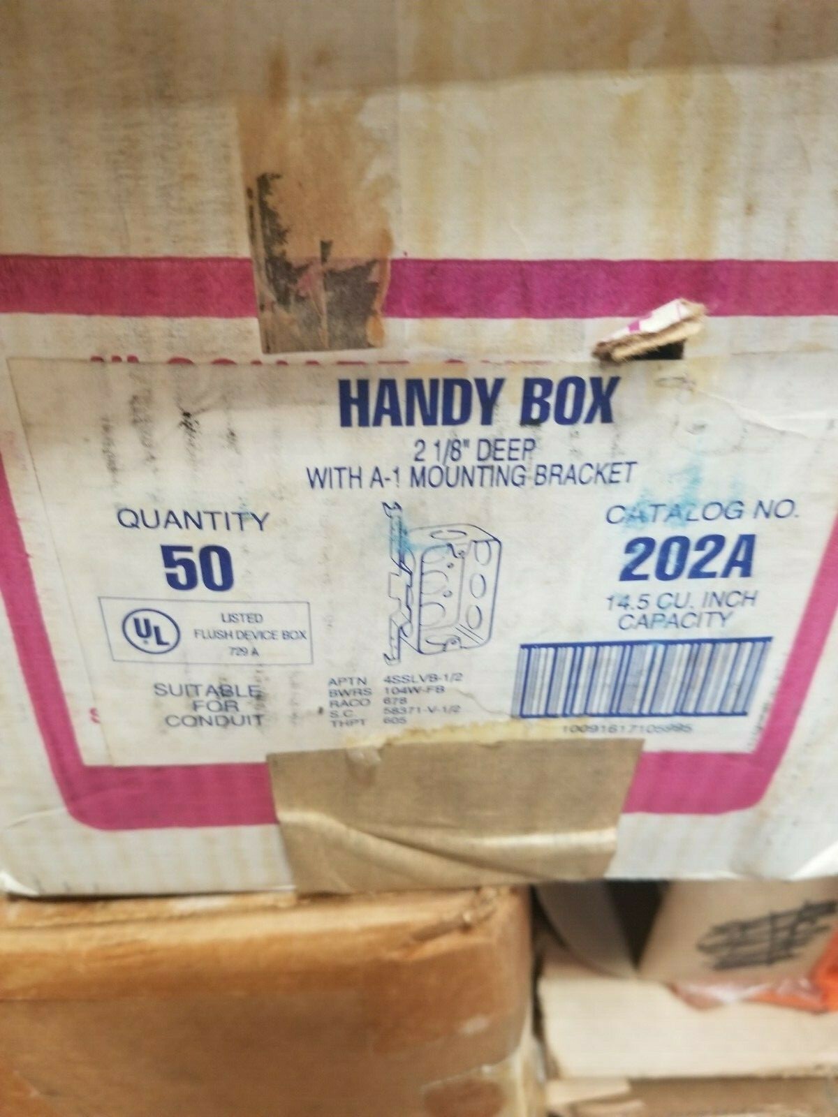 Stainless Steel 2-1/8 in. Deep Handy Box Bracket 202A 14.5 CU Inch ...