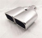 1pc Chrome 2.5" Inlet Car Exhaust Muffler Tip Dual Square Tail Pipe ...