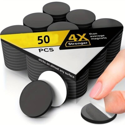 Self Adhesive Magnetic Discs Black Craft Magnets for Decorating | eBay UK