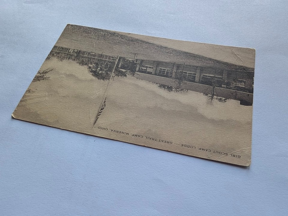 Postcard Great Trail Camp, Minerva, Ohio; Girl Scout Camp Lodge Ks | eBay