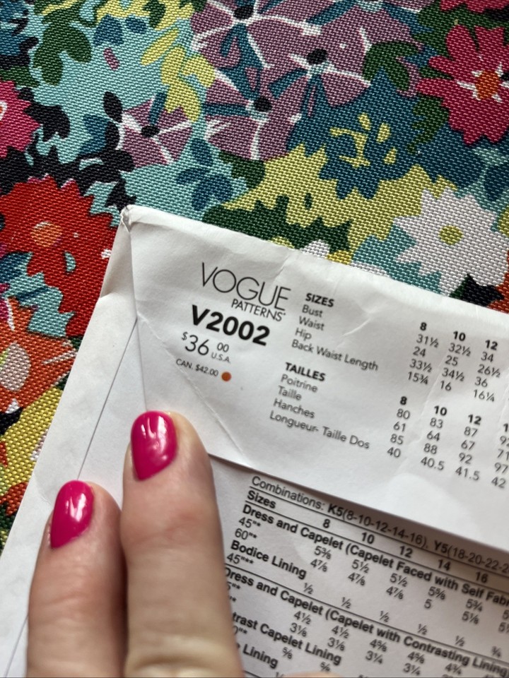 Vogue Patterns Vintage 1950's Reissue Ladies Dress, Capelet V2002 Sz 18 ...
