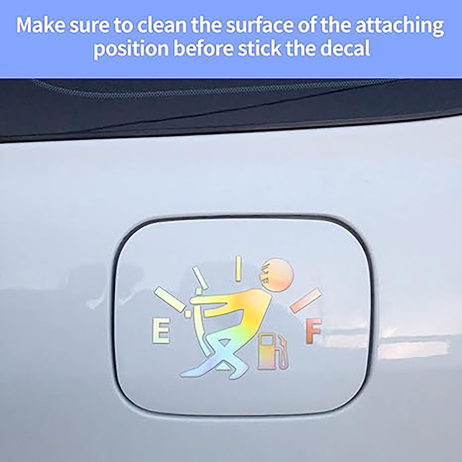 EMPTY FUEL CAP Sticker Man Petrol Gas Tank Car Door Window Funny Decal ...