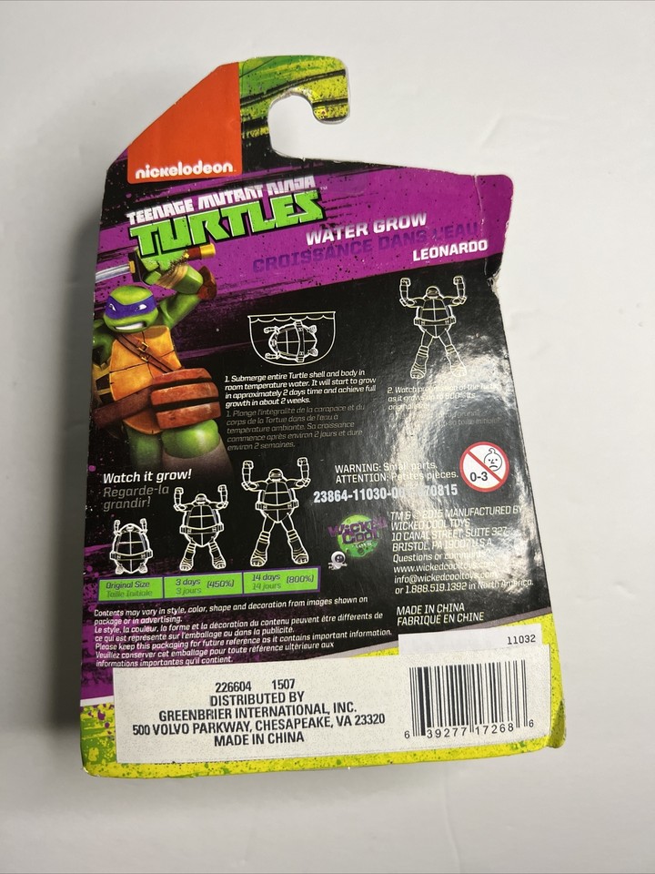 Nickelodeon Teenage Mutant Ninja Turtles Water Grow Michelangelo Toy ...