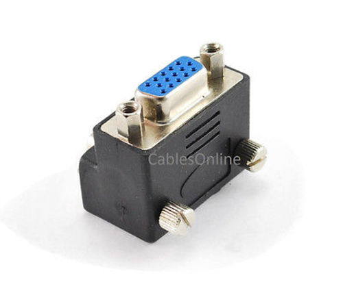 VGA (HD15 Pin) 90-Degree Male to Female Right Angle Video Adapter, GC ...