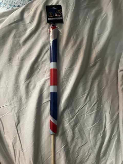 KING CHARLES III CORONATION FLAG ON A STICK 24" X 16" New and Sealed ...