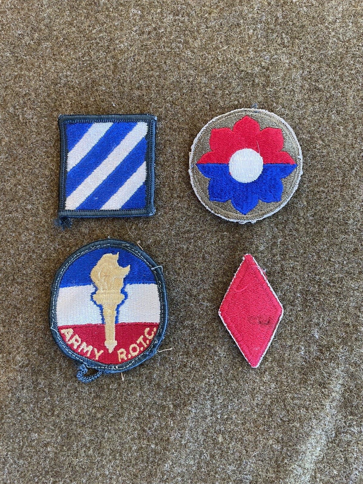 military patches us army (used) includes 3 ID, 5 ID, 9 ID and Army ROTC ...