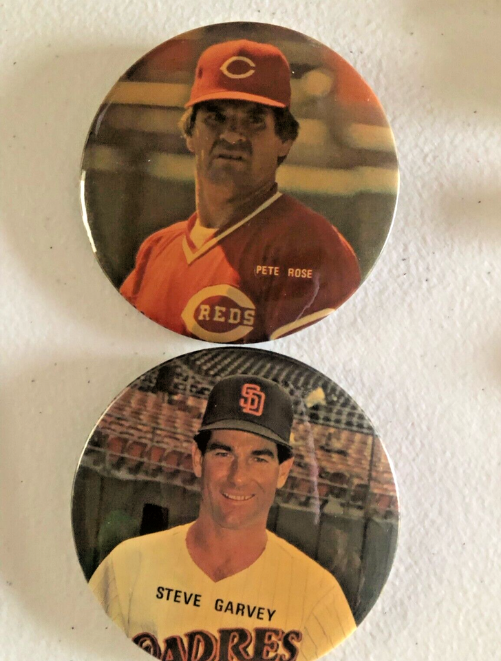MLB Photo Steve Garvey/Pete Rose and 4" Photo buttons Reds/Rose ...