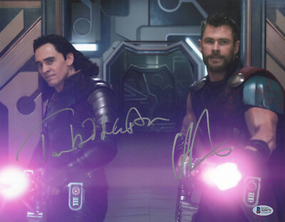 MARVEL CHRIS HEMSWORTH TOM HIDDLESTON SIGNED THOR AUTOGRAPH 11X14 PHOTO ...