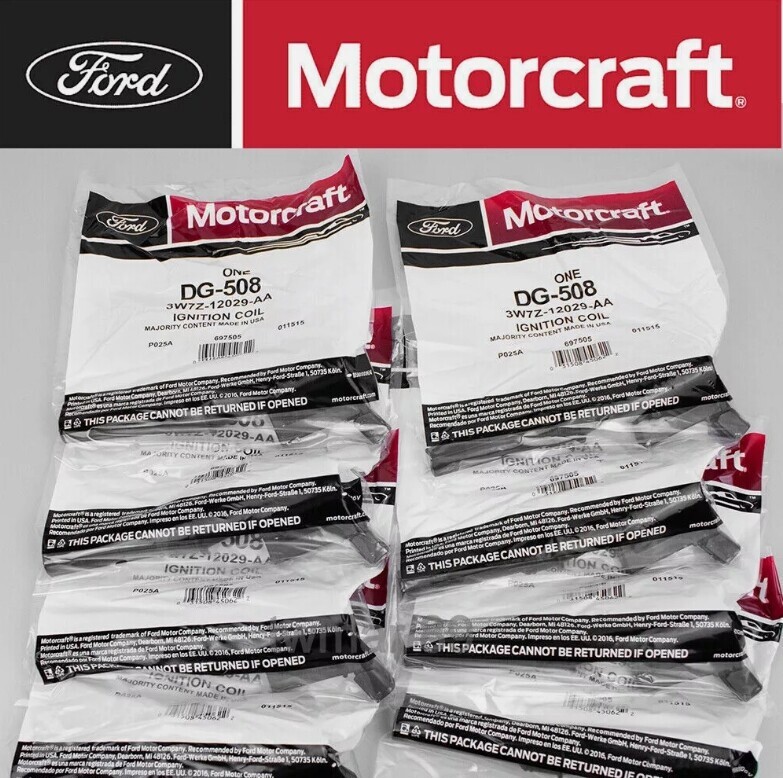 8PCS OEM Motorcraft Ignition Coil DG508 &Spark Plug SP479 For Ford F150 ...
